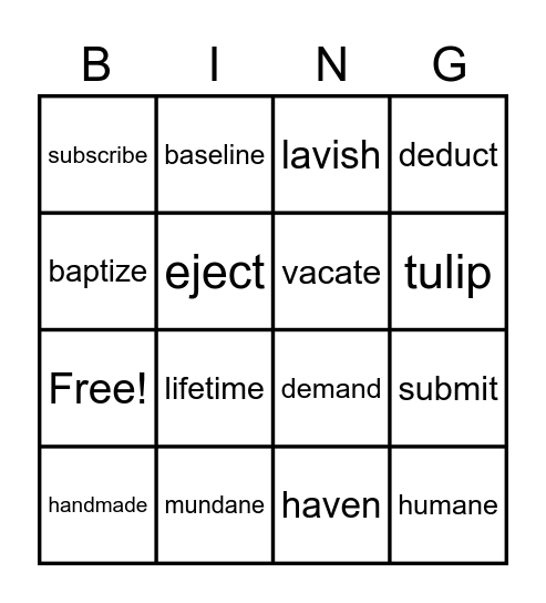 Anna 3 syll types multi Bingo Card