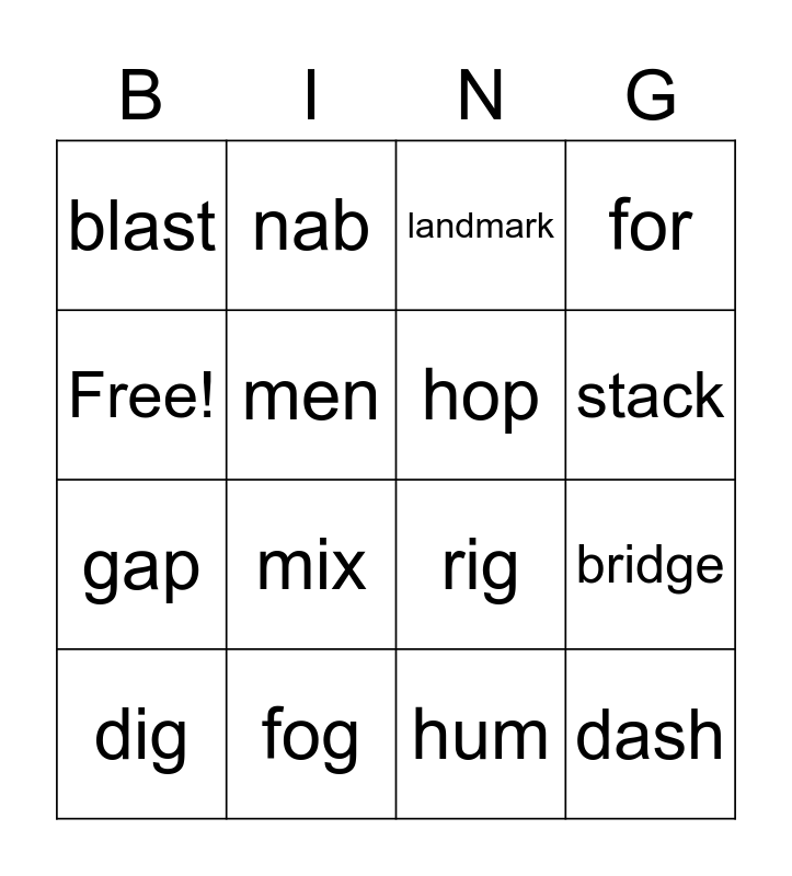 The Golden Gate Bingo Card