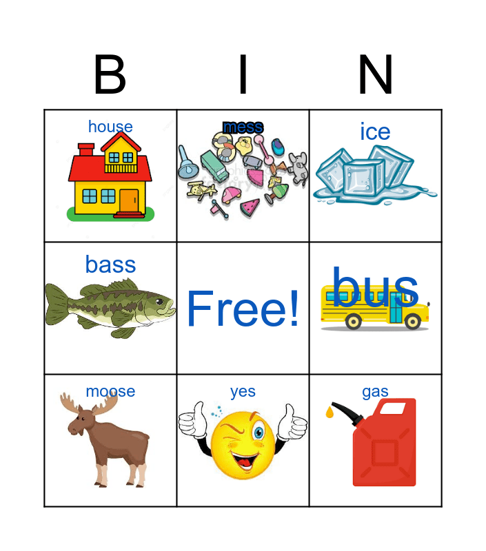 Final /s/ CVC Bingo Card