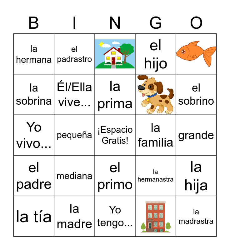 La Familia Bingo Card