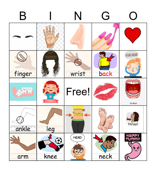 El Cuerpo Bingo Card