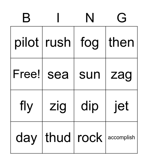 Fly, Amelia, Fly Bingo Card
