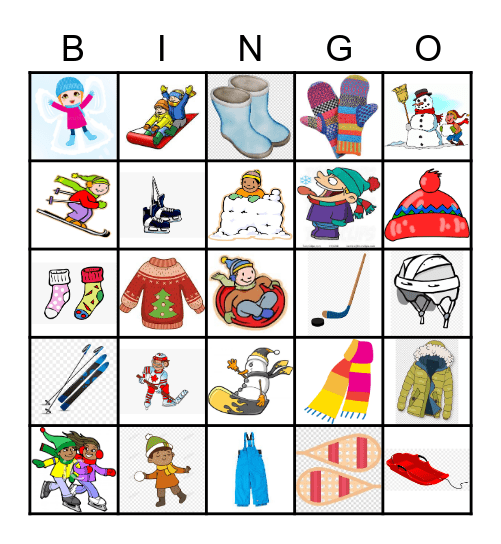 Les activites d'hiver Bingo Card