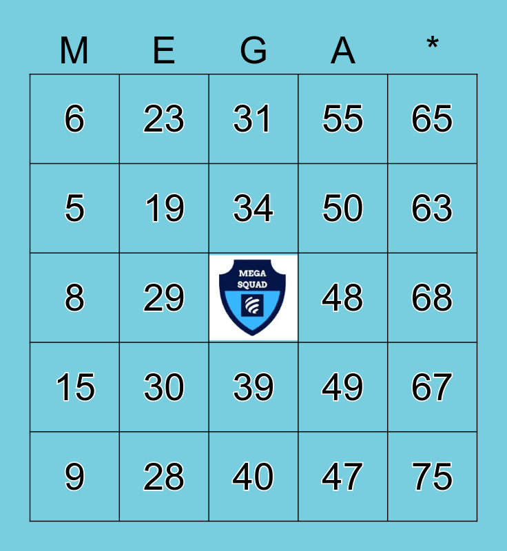 Number Bingo 1-75 Bingo Card