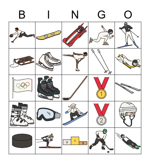 Winter Olympics Bingo Card