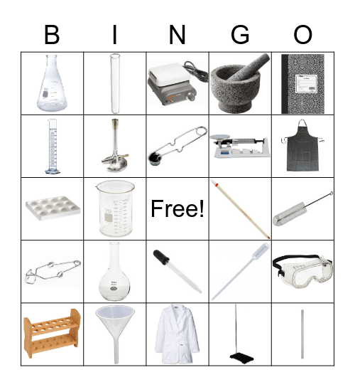Lab Equipment Bingo Card