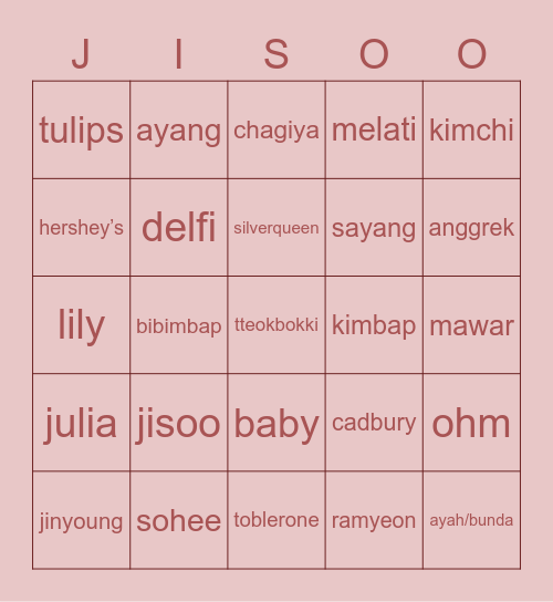BINGO W/ Admin Y! Bingo Card