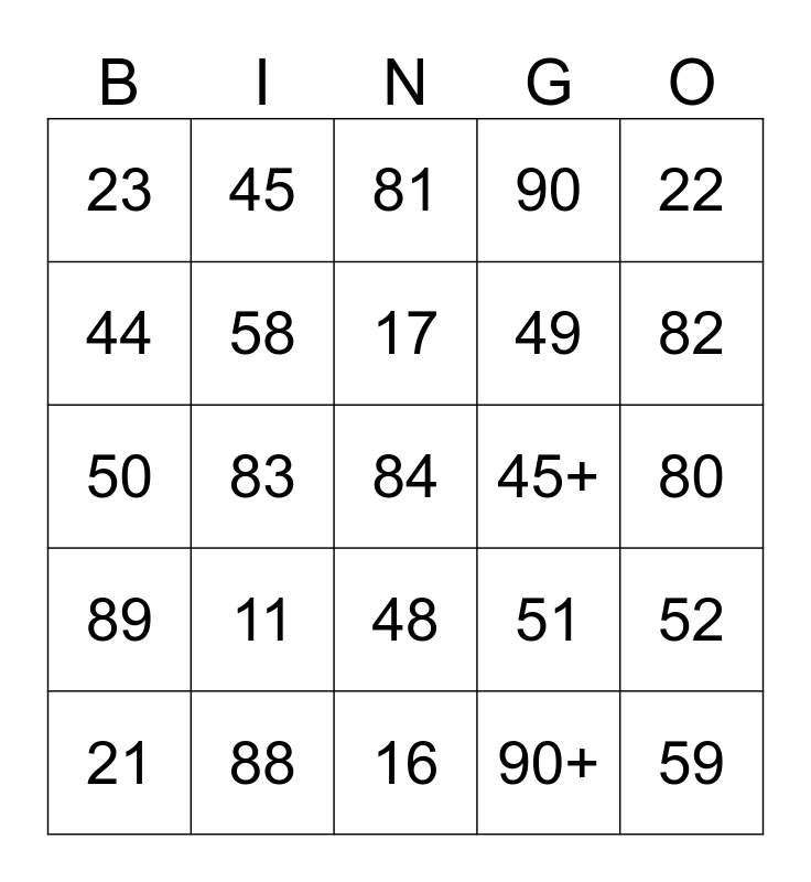 Minutbingo MLM Bingo Card