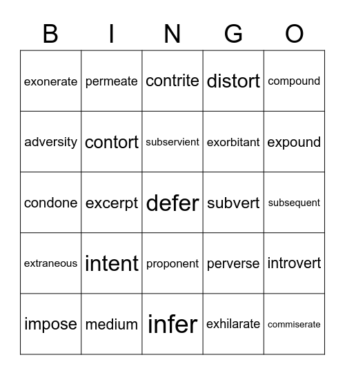 Greek & Latin Roots Bingo! Bingo Card