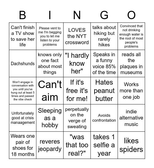 Angel Bingo Card