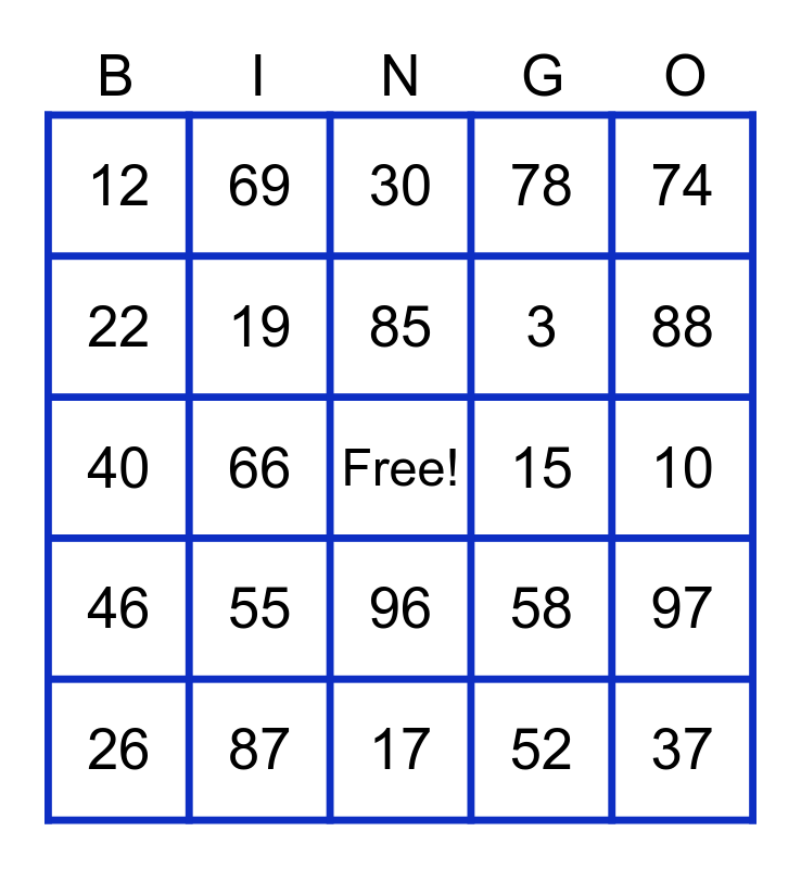 RAINY DAY BINGO Card