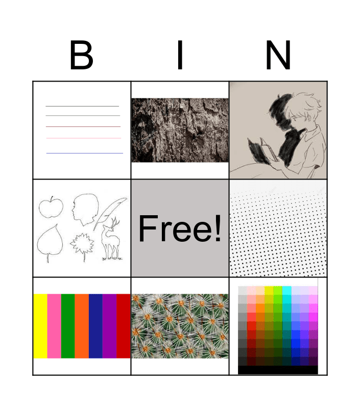 Visual Elements Bingo Card