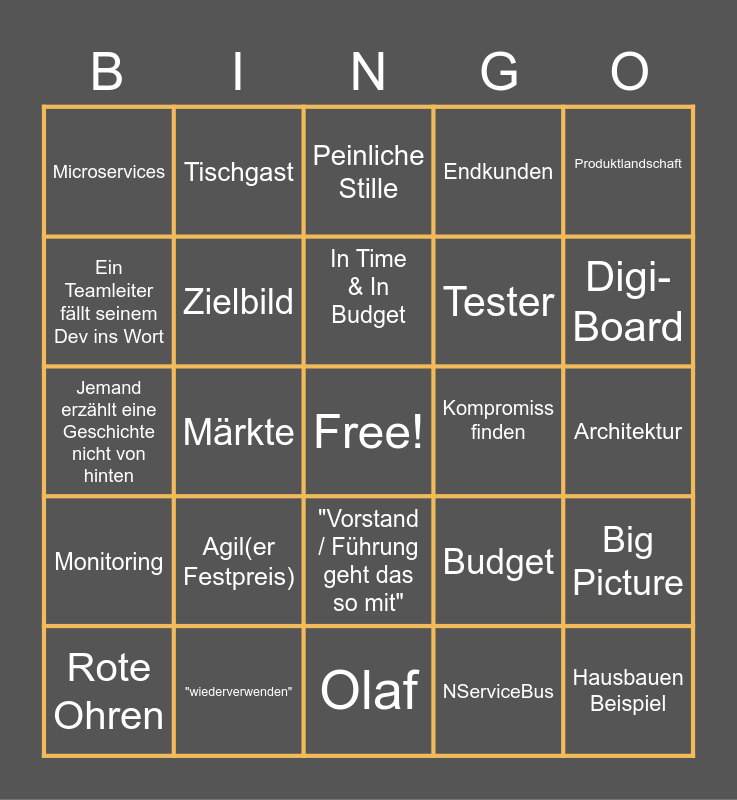 BIg Picture Bingo Card