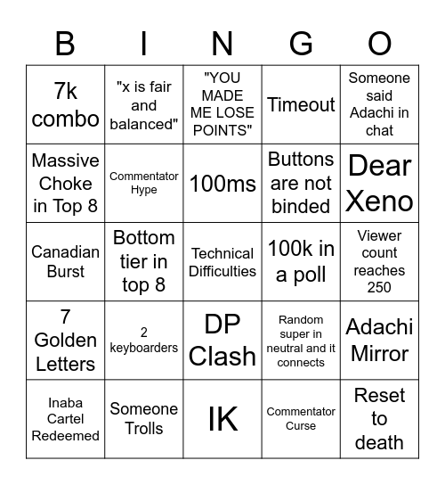 P4PC Like a Dream Come True Bingo Sheet Bingo Card