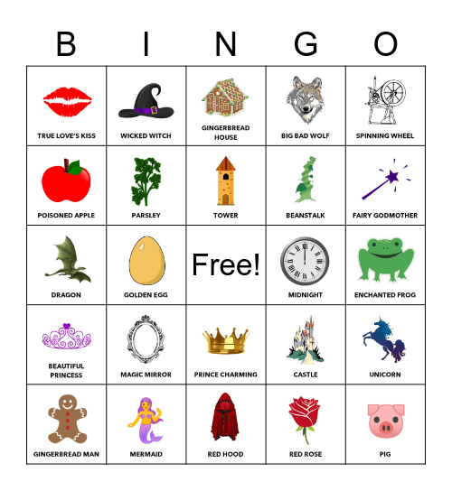 Fairy Tale Bingo Card