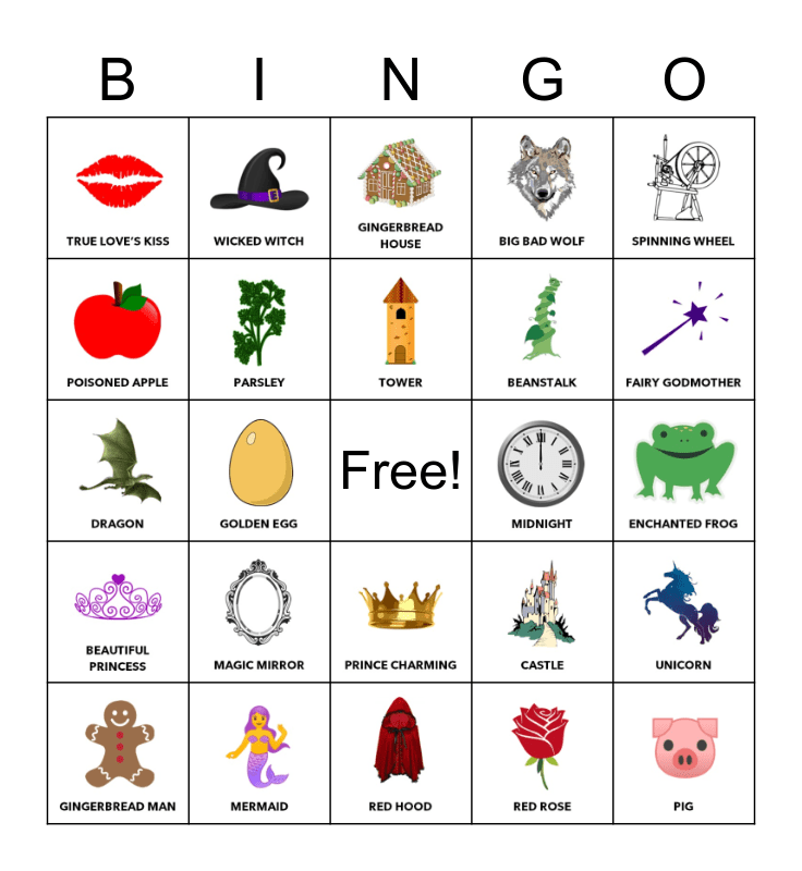 Fairy Tale Bingo Card