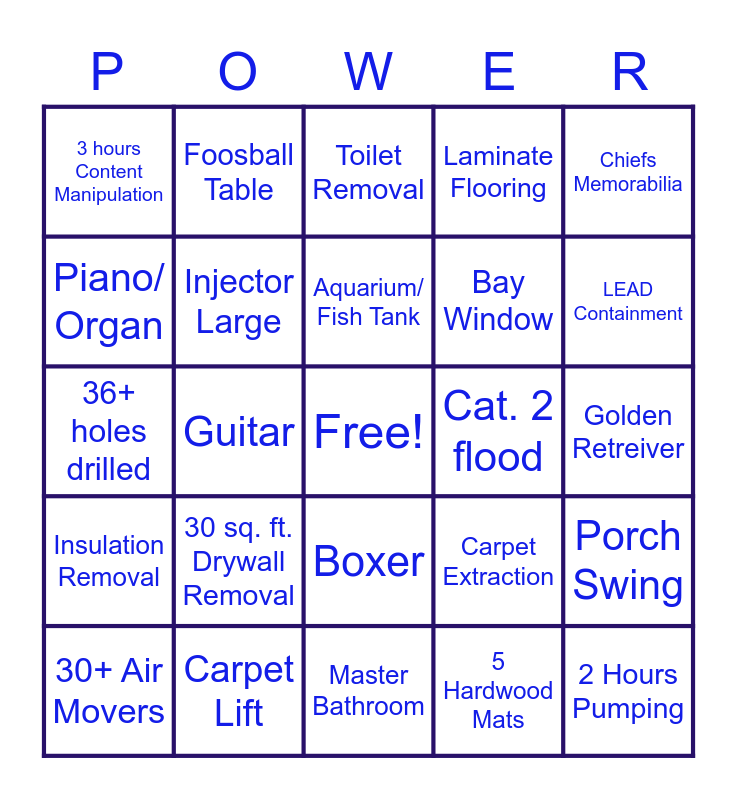 POWER Bingo Card