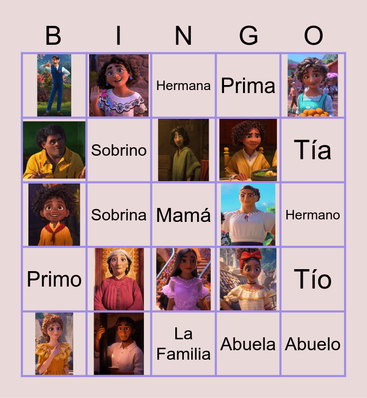 La Familia Madrigal Bingo Card