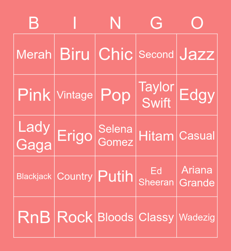 Bingo with Frans Bingo Card