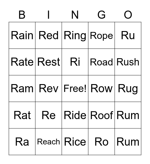R Bingo Card