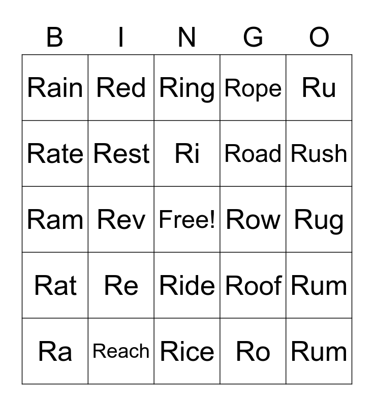 R Bingo Card