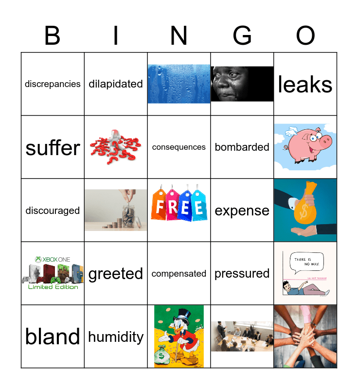 Vocabulary Week 2 Bingo Card