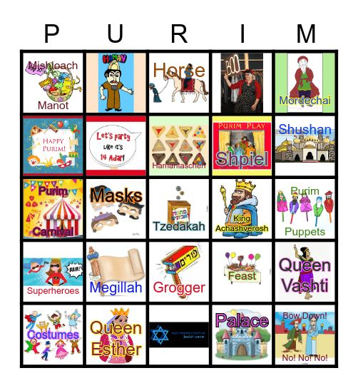 Purim Bingo Card
