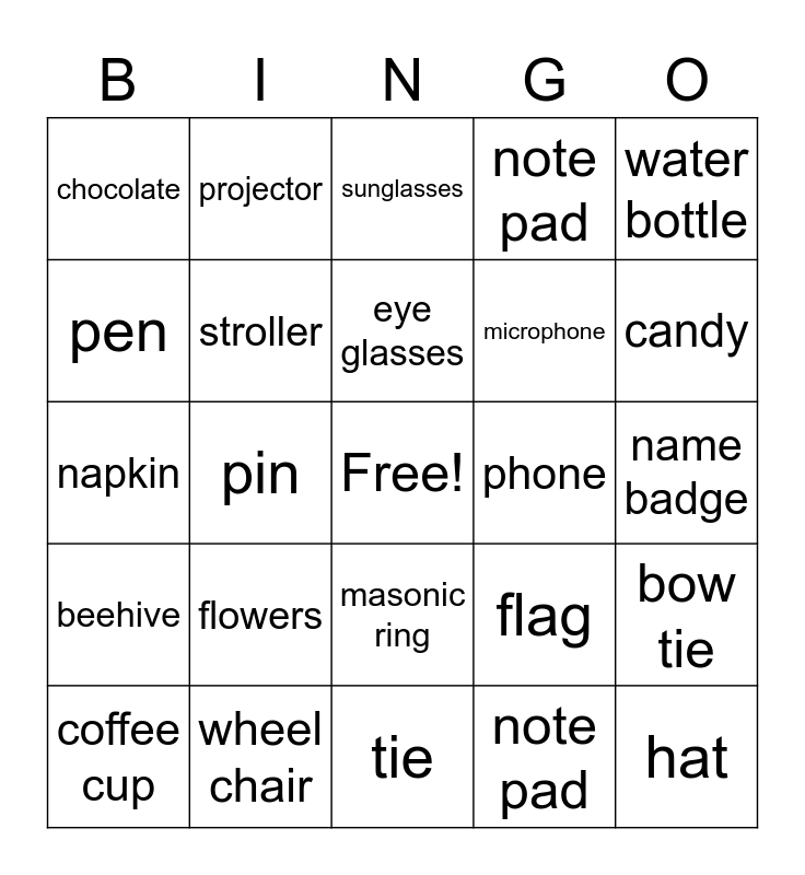 Banquet Bingo Card