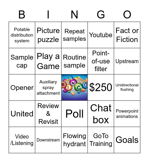 GTT Participant Activities Bingo Card
