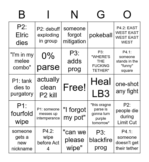 Raid Bingo Card