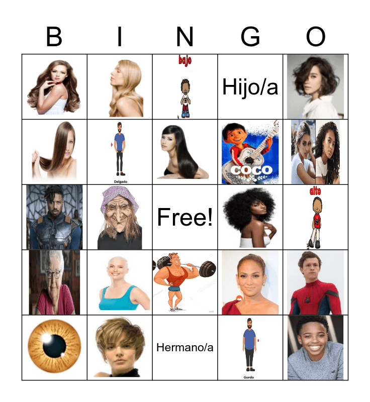 Caracteristicas fisicas Bingo Card