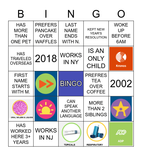 HR Team Bingo Card