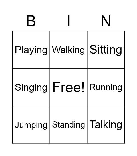 At Recess Bingo Card