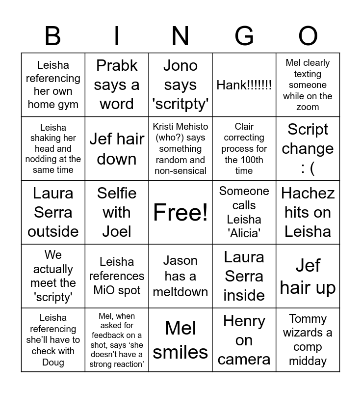 Mackenzie Brand Bingo Card