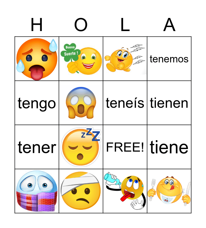 TENER Bingo Card