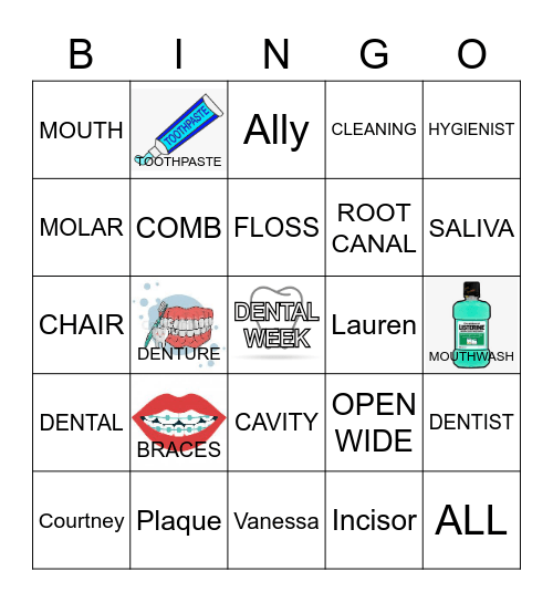 DENTAL Bingo Card