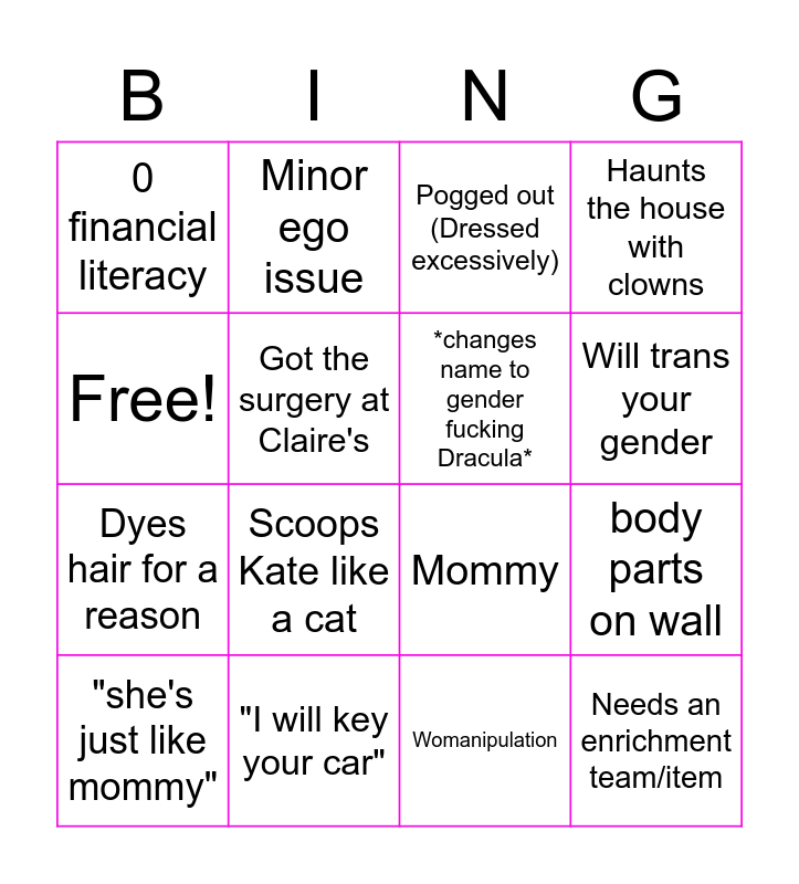 Jesse Bingo Card