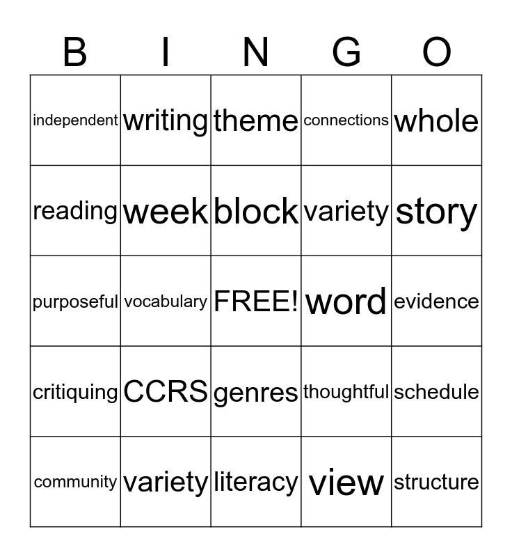 New Teacher Induction Bingo Card