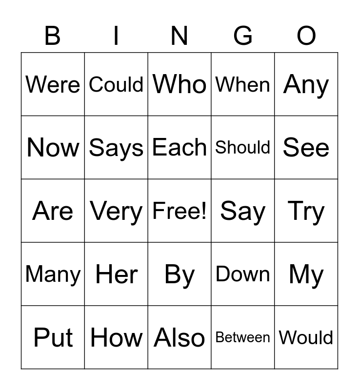 FUNdations Unit 8, 9, 10 TRICK WORDS Bingo Card