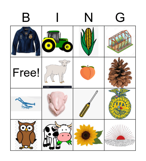 FFA Bingo Card