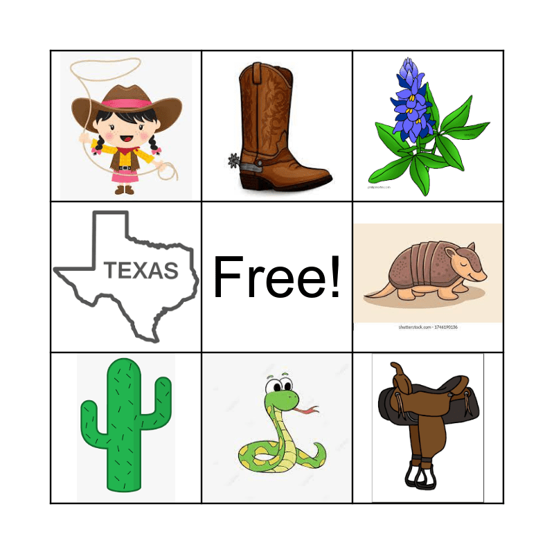 Texas Bingo Card
