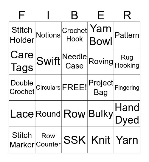 Fiber Bingo Card