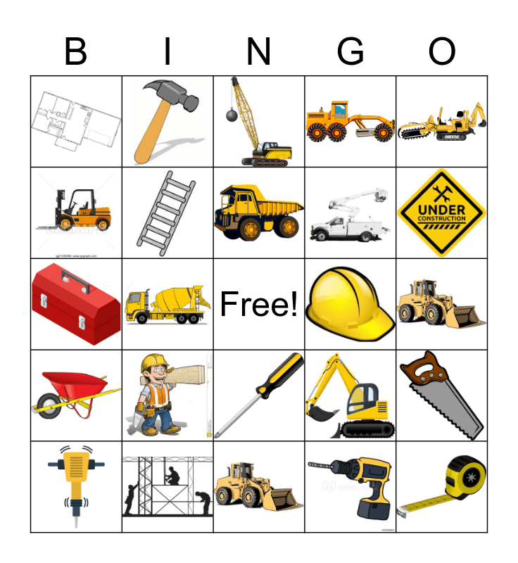 Construction Bingo Card