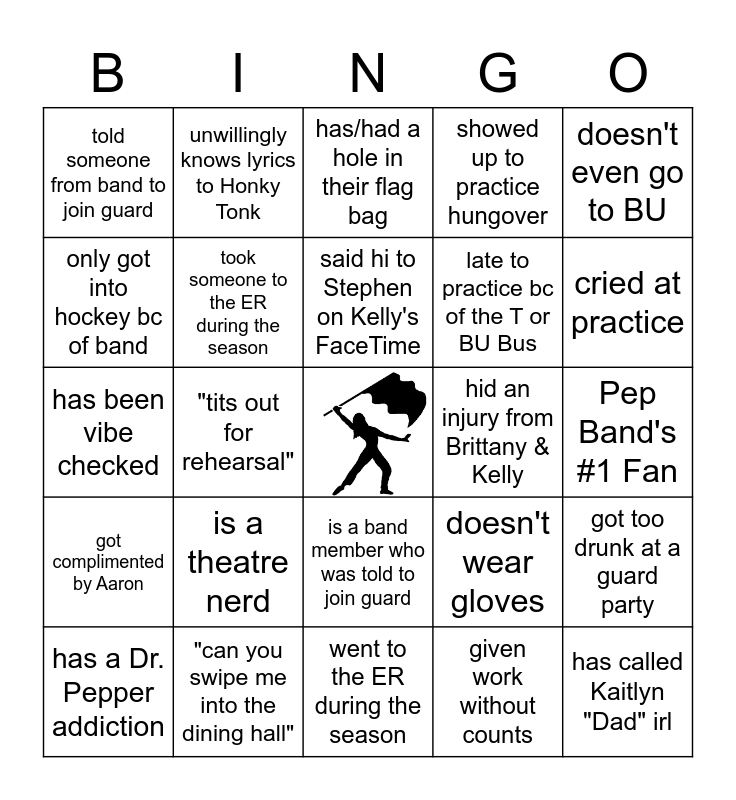 BU Guard Bingo 2021-2022 Bingo Card
