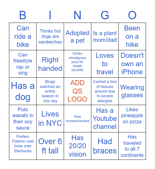 QS Speed Dating BINGO - Team 4 Bingo Card