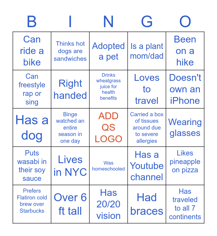 QS Speed Dating BINGO - Team 4 Bingo Card