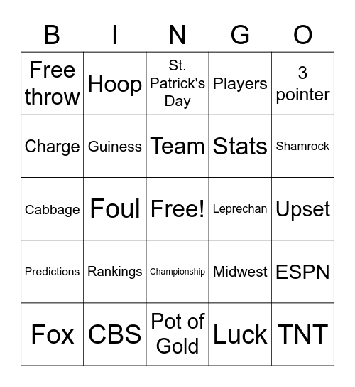 ASML March Madness/St. Patrick's Bingo Card