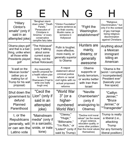 Republican Debate Bingo! ("Well, I May Be the Mayor of Simpleton ...