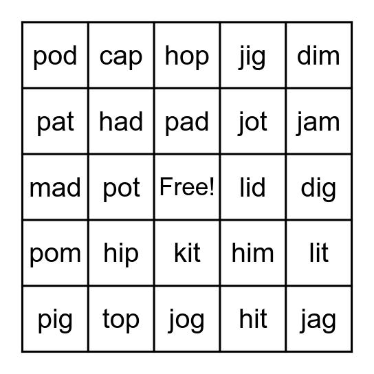 Word Detective Bingo Card