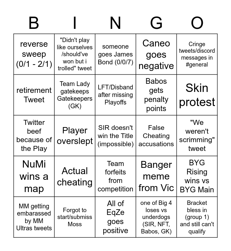 SEL Spring Series Edition Bingo Card